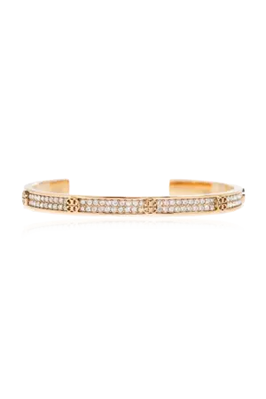 Tory Burch Cuff Bracelet With Crystals - Gold