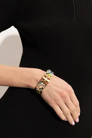 Tory Burch Brass Bracelet With Logo - Multicolour