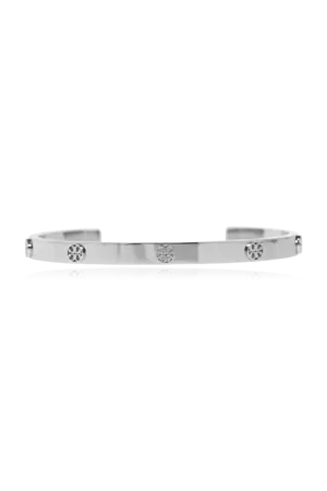 Tory Burch Brass Logo Bangle - Silver
