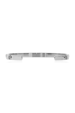 Tory Burch Brass Logo Bangle - Silver