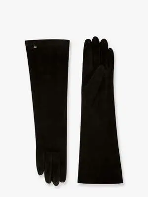 Max Mara Afide Long Leather Gloves - Black