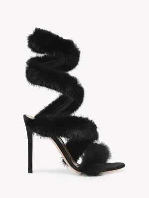 GIANVITO ROSSI Opera Fur Sandal