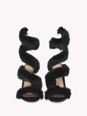 GIANVITO ROSSI Opera Fur Sandal