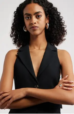 OPEN EDIT Polished Crescent Hoop Earrings