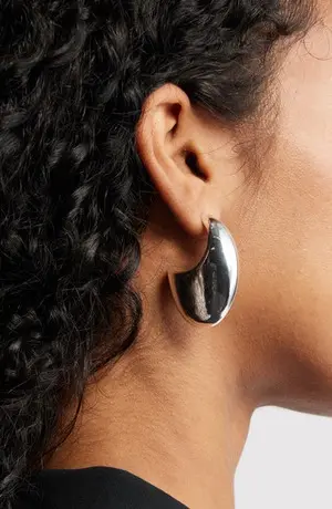 OPEN EDIT Polished Crescent Hoop Earrings