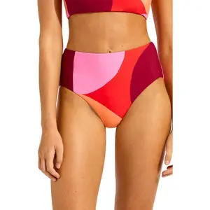 Seafolly High Waist Bikini Bottoms - Flame