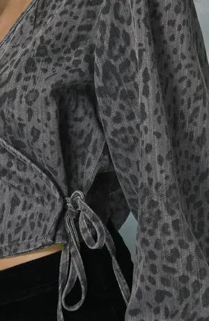 NEXT Animal Print Wrap Shirt