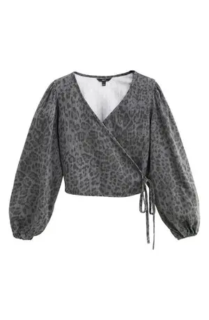 NEXT Animal Print Wrap Shirt