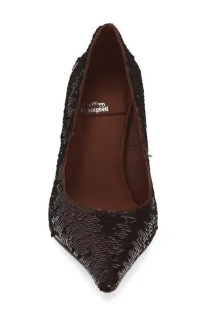 Jeffrey Campbell Sequin Pointed Toe Pumps - Brown