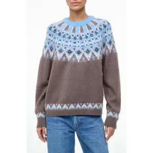 Staud Zane Fair Isle Wool Blend Sweater
