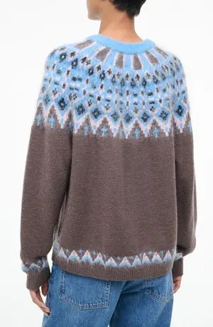Staud Zane Fair Isle Wool Blend Sweater