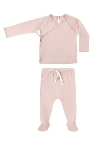 QUINCY MAE Wrap Top And Footed Pants Set
