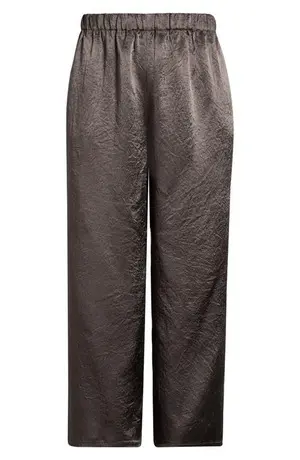 Eileen Fisher Crinkle Satin Wide-leg Ankle Pants - Rye