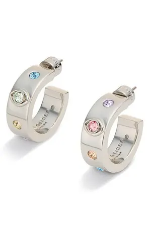 Kurt Geiger Evil Eye Hoop Earrings - Rhodium/multi