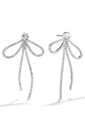 Baublebar Madeline Crystal Bow Drop Earrings - Silver