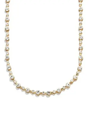 Baublebar Round Bezel Tennis Necklace - Gold/clear