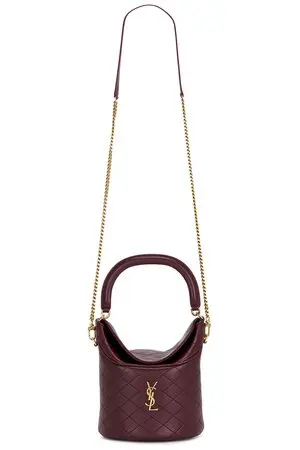 Saint Laurent Gaby Top Handle Bucket Bag - Hot Wine