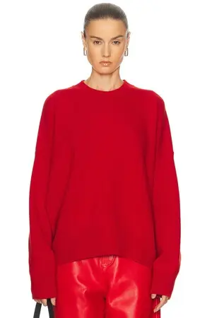 RÓHE Brushed Wool Crewneck Sweater - Rosso