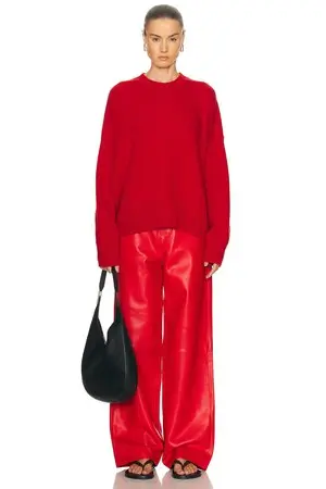 RÓHE Brushed Wool Crewneck Sweater - Rosso
