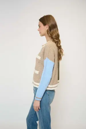 Central Park West Wyatt Robbie Blocked Cardigan