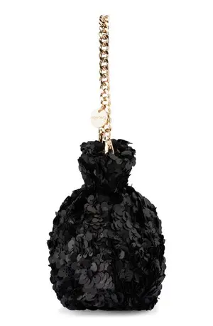 OLGA BERG Mattie Sequin Top Handle Bag - Black