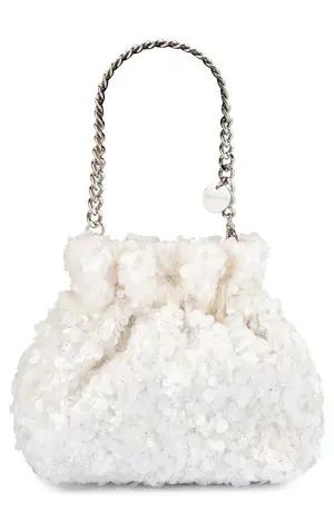 OLGA BERG Mattie Sequin Top Handle Bag - Ivory