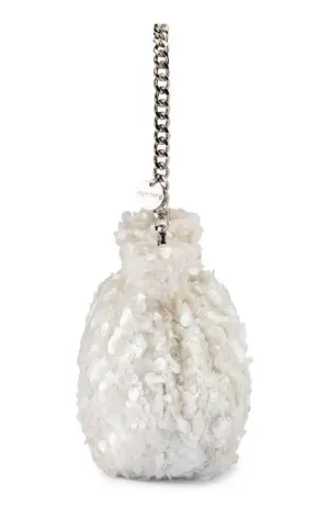OLGA BERG Mattie Sequin Top Handle Bag - Ivory