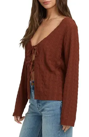 BILLABONG Havana Tie Front Knit Top