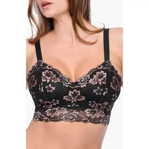 Cosabella Savona Curvy Longline Bralet - Black/mandorla