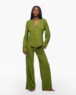 Cosabella Pima Lusso Ls Top And Pj Set - Cappero/pietra
