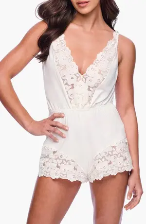 Cosabella Romanza Sleep Romper - Moon Ivory