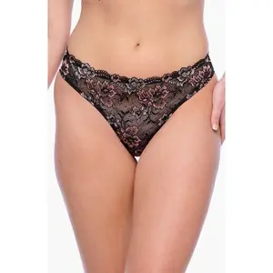 Cosabella Savona Low Rise Thong - Black/mandorla
