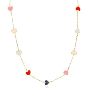 THE LOVERY FINE JEWELRY Heart Station Necklace - Multicolored