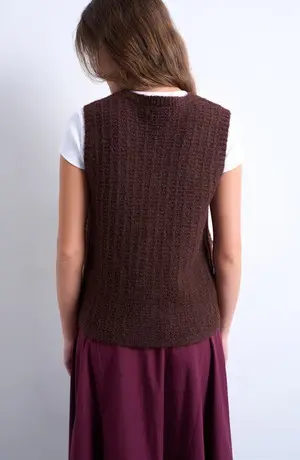 Topshop Textured Button-up Sweater Vest