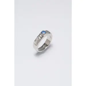 CLASSICHARMS Sylvie Cubic Zirconia Molten Stackable Ring - Silver/blue