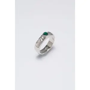 CLASSICHARMS Sylvie Cubic Zirconia Molten Stackable Ring Silver/green