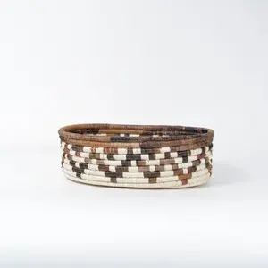 MAADILI COLLECTIVE Zig Zag Bread Basket - Dark Brown