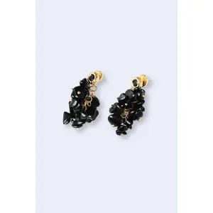 CLASSICHARMS Melanie Obsidian Cascade Cluster Earrings - Black