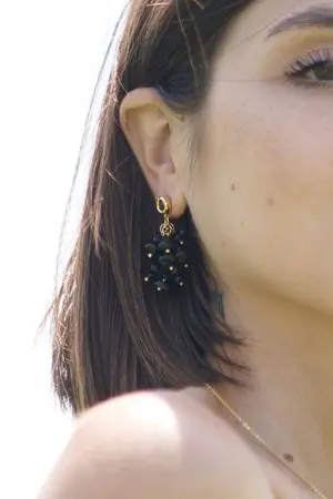 CLASSICHARMS Melanie Obsidian Cascade Cluster Earrings