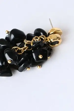 CLASSICHARMS Melanie Obsidian Cascade Cluster Earrings