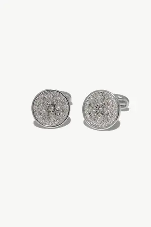 CLASSICHARMS Constantine Regal Round Cufflinks Silver