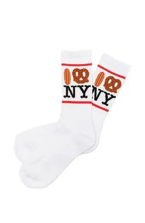 PICCOLINY Ny Crew Socks - Hot Dog/pretzel