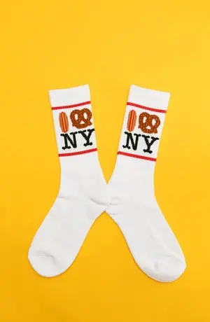 PICCOLINY Ny Crew Socks - Hot Dog/pretzel