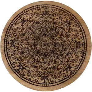 TEN THOUSAND VILLAGES Mandala Wooden Lazy Susan - Brown