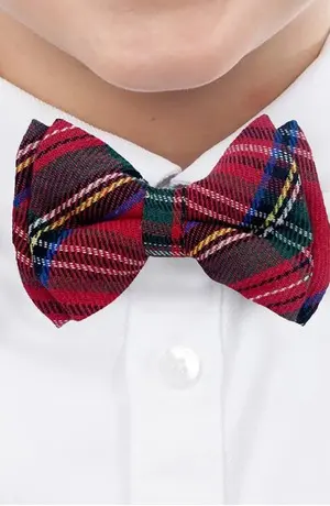 BITS & BOWS Plaid Bow Tie - Red