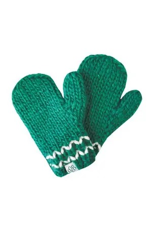 BITS & BOWS Knitted Mittens - Green