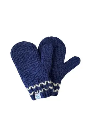 BITS & BOWS Knitted Mittens - Navy