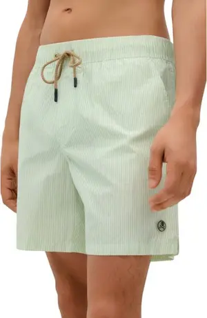SCALPERS Striped Swim Trunks - Mint
