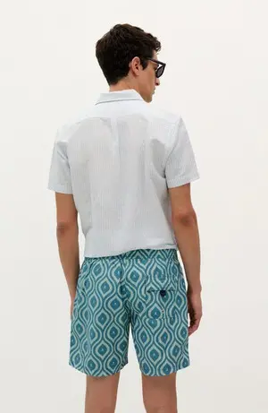 SCALPERS Waved Print Swimming Trunks