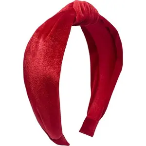BITS & BOWS Velvet Knot Headband - Red